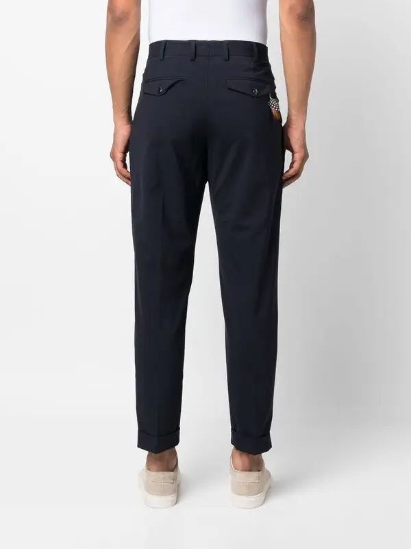 PT TORINO Virgin Wool-blend Cropped Trousers - Blue