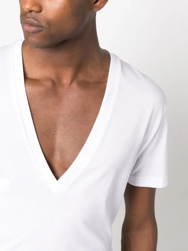 Dolce & Gabbana Plunging V-neck Cotton T-shirt
