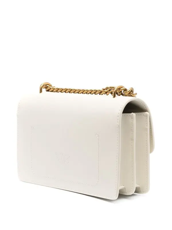 Pinko Small Leather Shoulder Bag With Gold-tone Logo Plaque