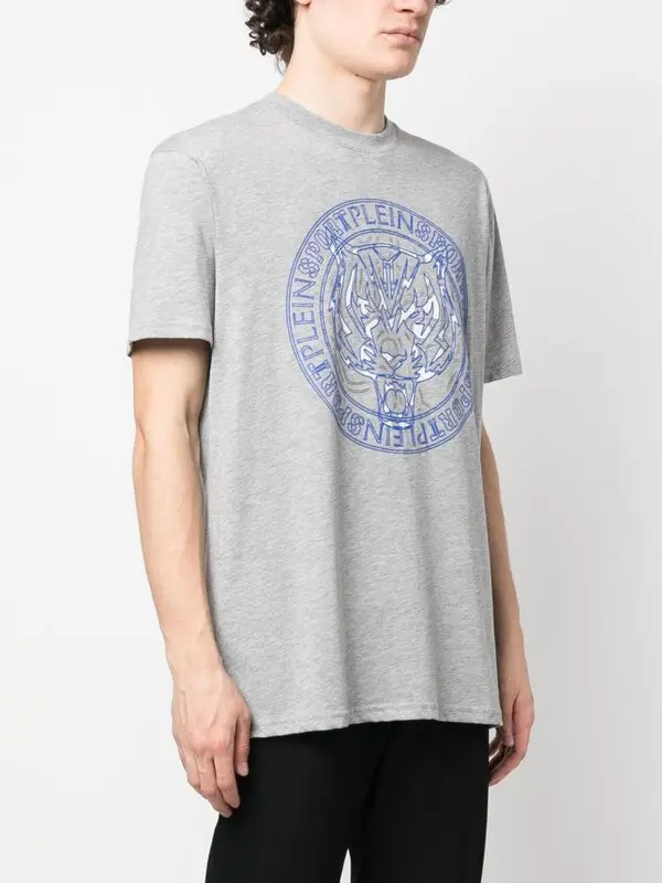 PLEIN SPORT Tiger-print T-shirt - Grey