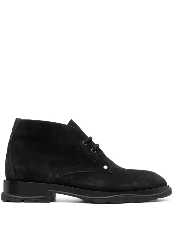 Alexander McQueen Lace-up Suede Boots - Black