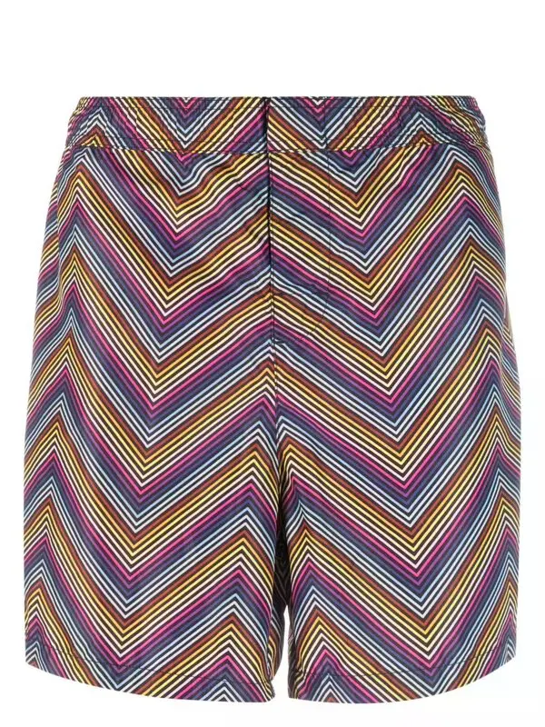 Missoni Zigzag-print Swim Shorts - Blue