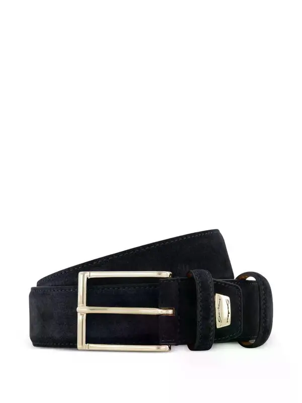 Santoni Rectangular Buckle Leather Belt