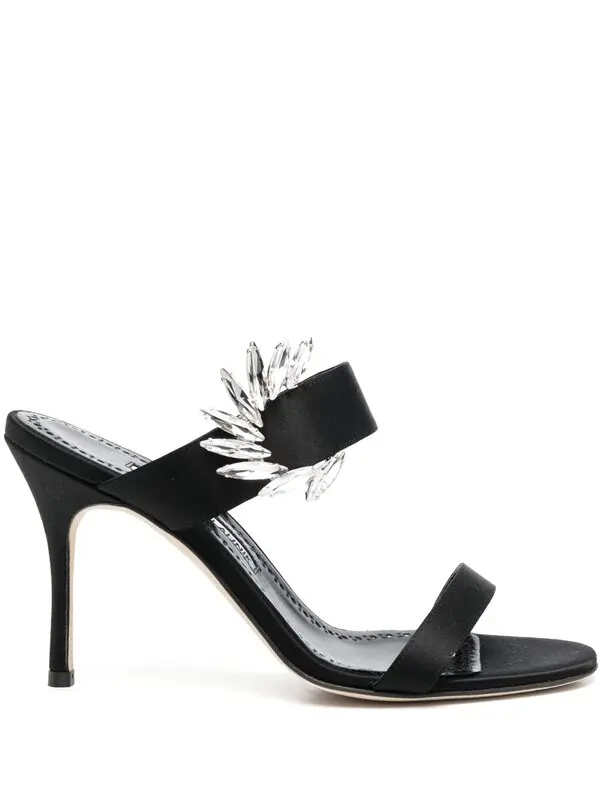 Manolo Blahnik 100mm Chivela Sandals - Black