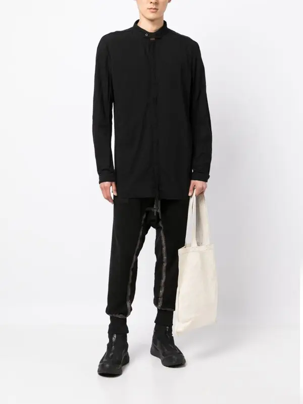 Boris Bidjan Saberi Stand-up-collar Cotton Shirt - Black
