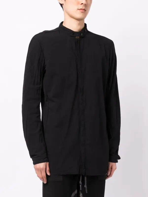 Boris Bidjan Saberi Stand-up-collar Cotton Shirt - Black