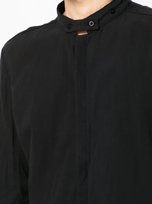 Boris Bidjan Saberi Stand-up-collar Cotton Shirt - Black