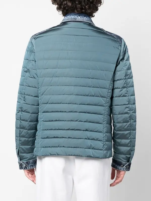 MOORER Denim-trim Padded Jacket