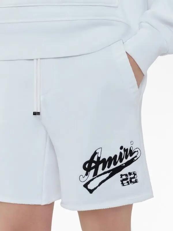 Amiri Embroidered Logo Cotton Shorts