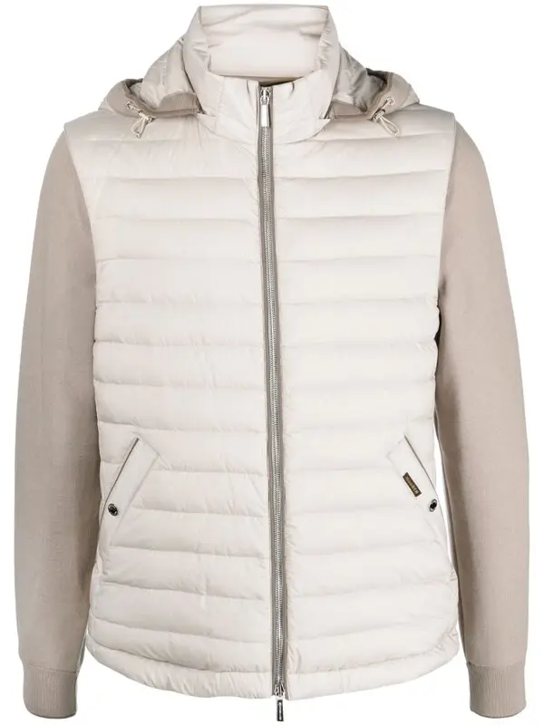 MOORER Padded Bomber Jacket - Neutrals