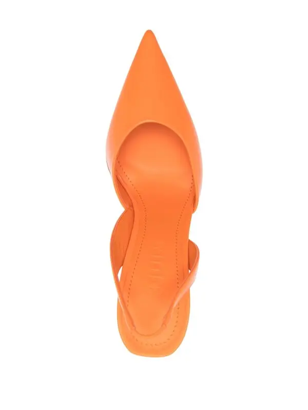 3JUIN Pointed-toe Leather Pumps - Orange