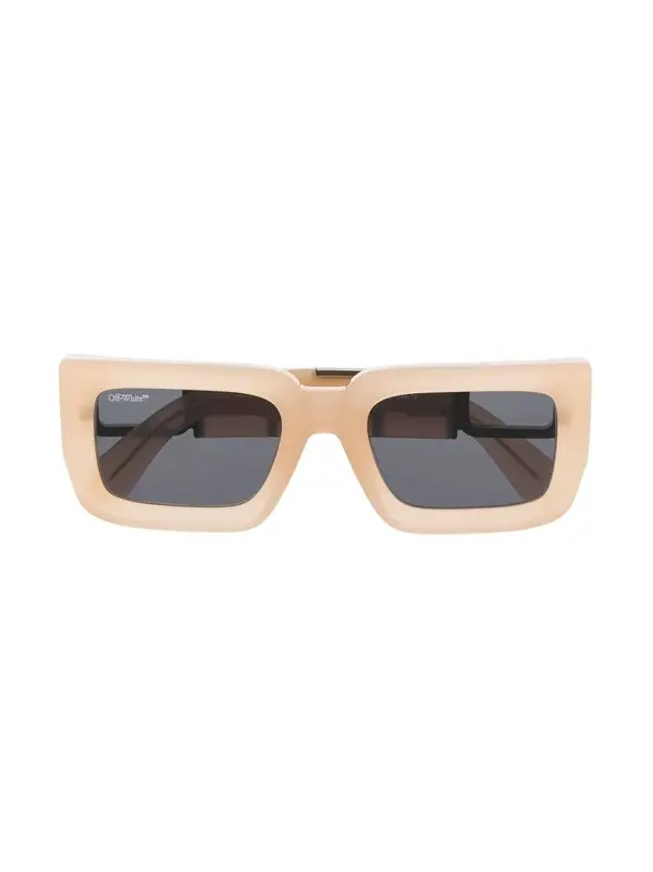 Off-White Boston Logo-plaque Sunglasses - Neutrals