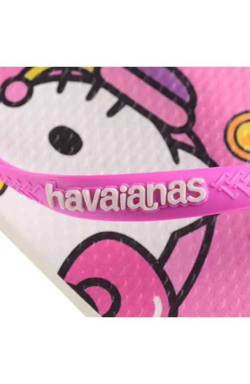 Havaianas Hello Kitty Slim Flip Flop - White/ Reddish Purple