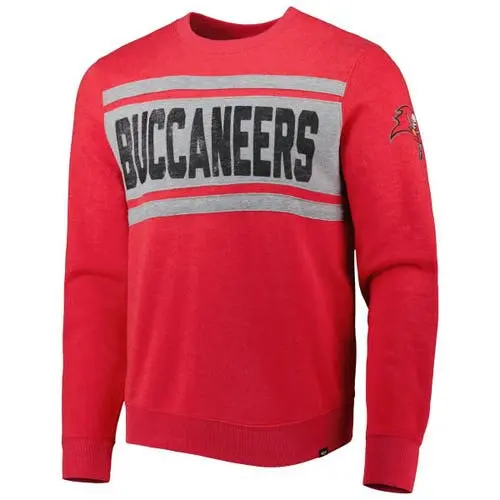 '47 Heathe Tampa Bay Buccaneers Bypass Tribeca Pullover Sweatshirt
