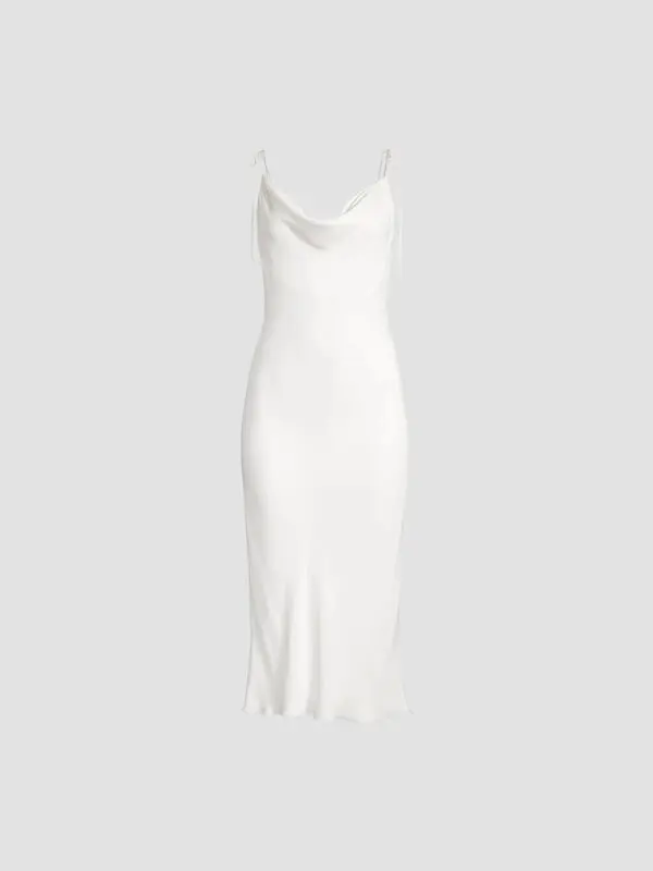 Kiki De Montparnasse Tie Strap Midi Slip Dress - Ivory