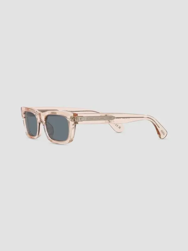 Oliver Spencer Kasdan 48mm Rectangle Solid Sunglasses - Rose Gold