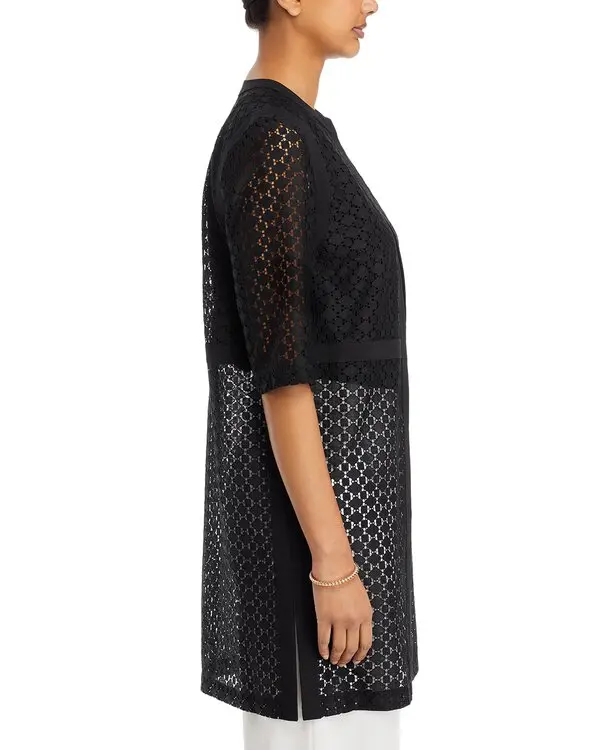 Misook Lace Long Jacket - Black