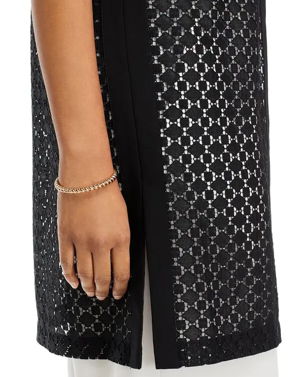 Misook Lace Long Jacket - Black