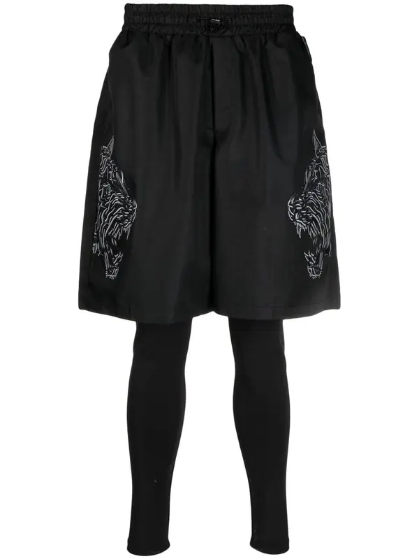 PLEIN SPORT Tiger-print Running Short-pants
