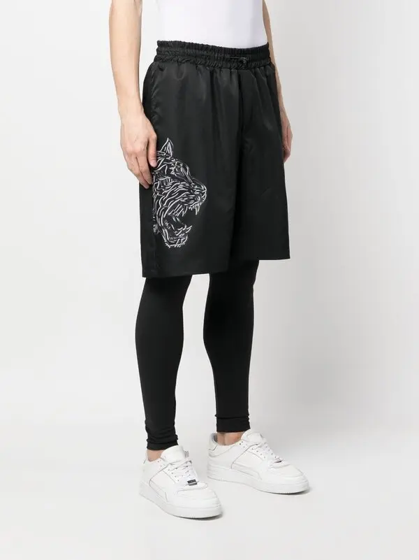 PLEIN SPORT Tiger-print Running Short-pants
