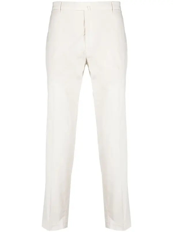 DELL'OGLIO Slim-cut Chino Trousers - Neutrals