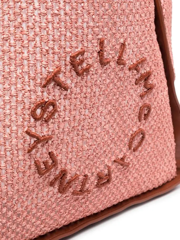 Stella McCartney Embroidered Logo Woven Tote - Pink