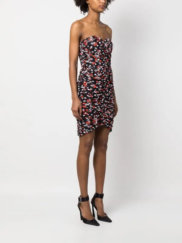 Moschino Floral-print Strapless Minidress