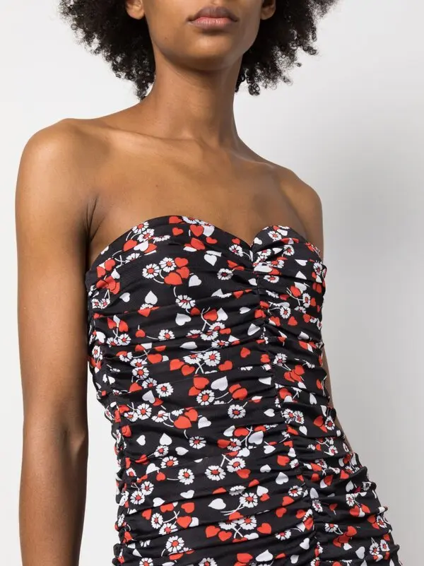 Moschino Floral-print Strapless Minidress
