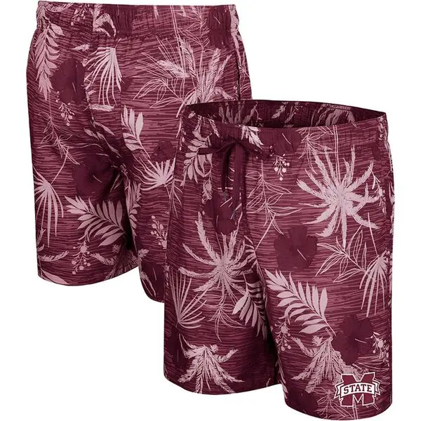 COLOSSEUM Mississippi State Bulldogs What Else Is New Swim Shorts - Maroon
