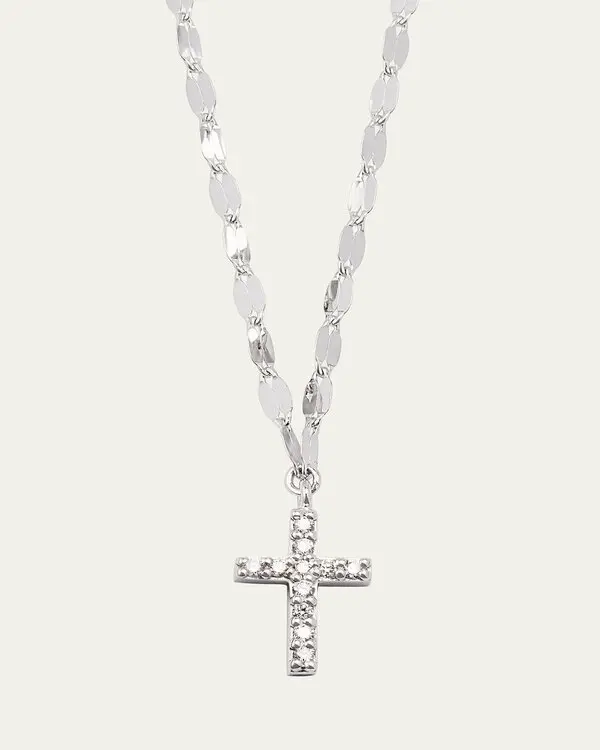 Lana Jewelry 14k And Diamond Cross Pendant Necklace - White
