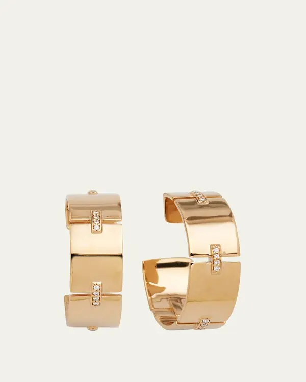 Lana Jewelry 14k And Diamond Hoop Earrings - Gold