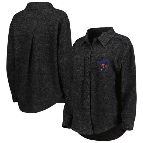 GAMEDAY COUTURE Kentucky Wildcats Switch It Up Tri-blend Button-up Shacket - Black