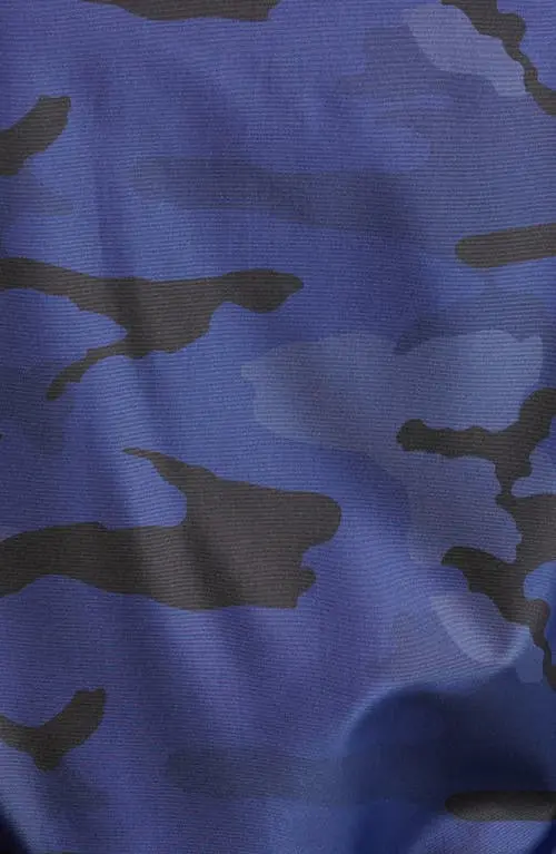 Blanc Noir Tempest Water Repellent Peplum Jacket With Camouflage Print - Navy Camo