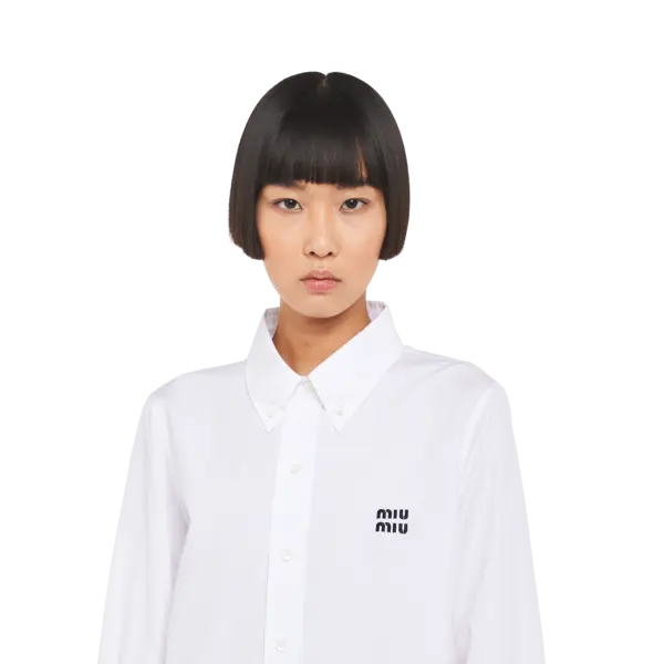 Miu Miu Poplin Shirt - White | Editorialist