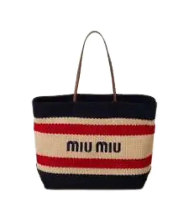 Miu Miu Raffia-effect Woven Tote Bag