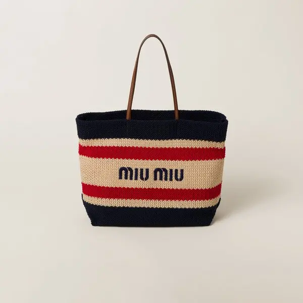 Miu Miu Raffia-effect Woven Tote Bag