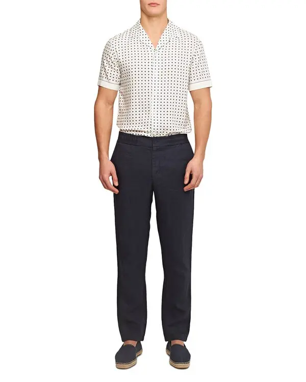 Orlebar Brown Cornell Tailored Fit Linen Trousers - Night Iris Ii