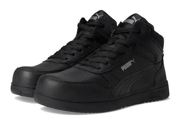 PUMA SAFETY Frontcourt Leather Mid Astm Eh Lace Up Shoes - Black