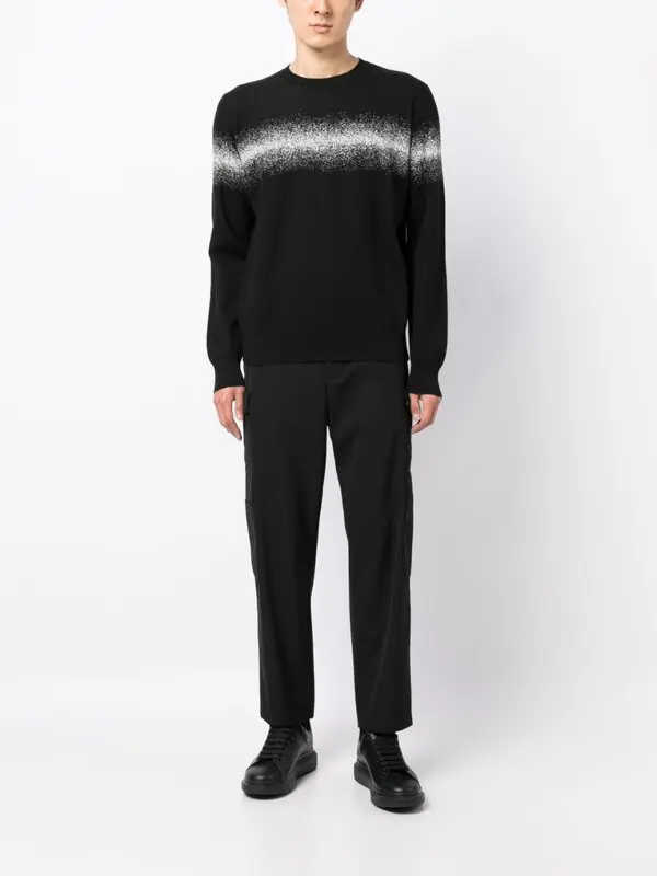 Herno Spray-paint Effect Knit Sweatshirt - Black