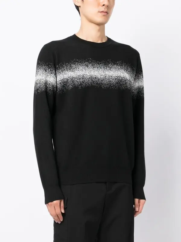 Herno Spray-paint Effect Knit Sweatshirt - Black