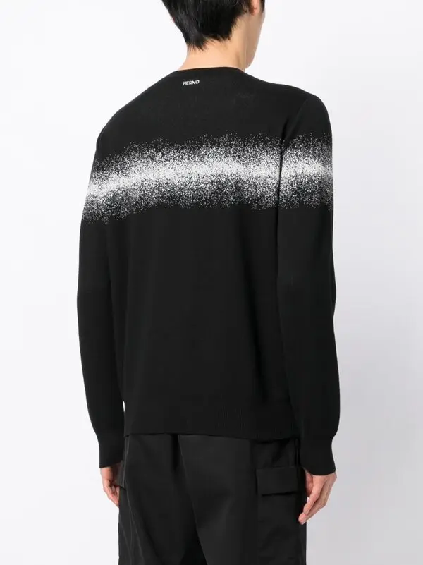 Herno Spray-paint Effect Knit Sweatshirt - Black