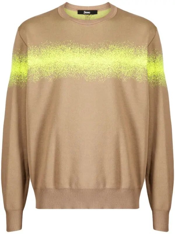 Herno Spray-paint Effect Knit Sweatshirt - Brown
