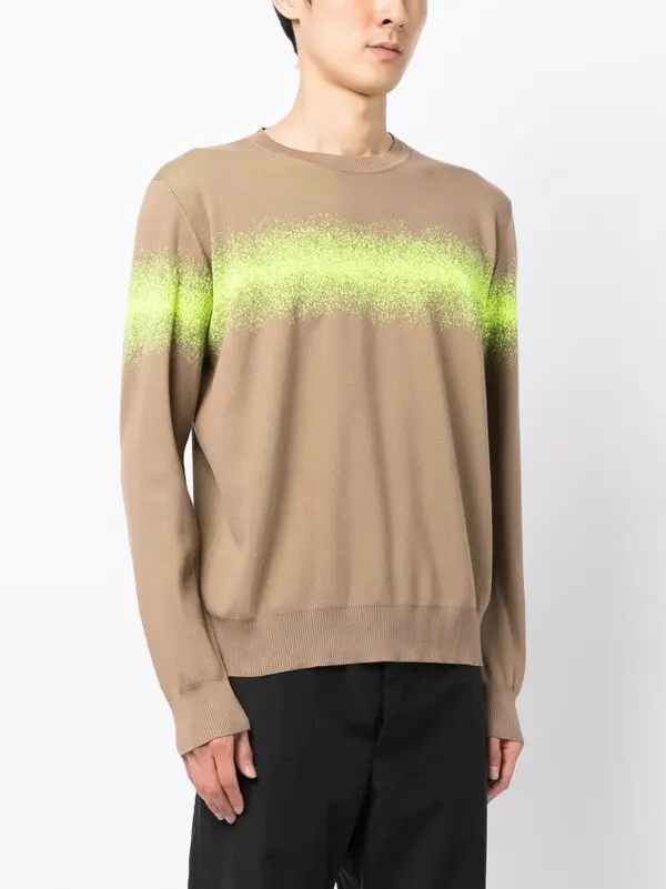 Herno Spray-paint Effect Knit Sweatshirt - Brown