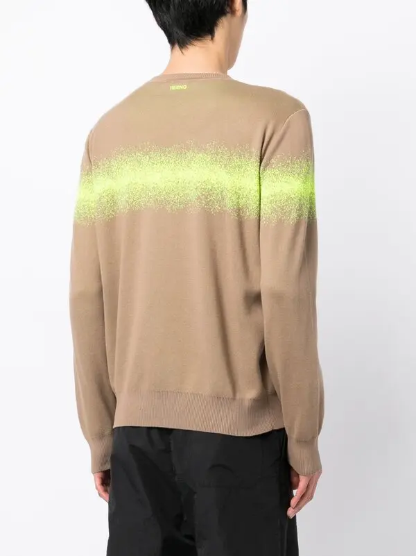 Herno Spray-paint Effect Knit Sweatshirt - Brown