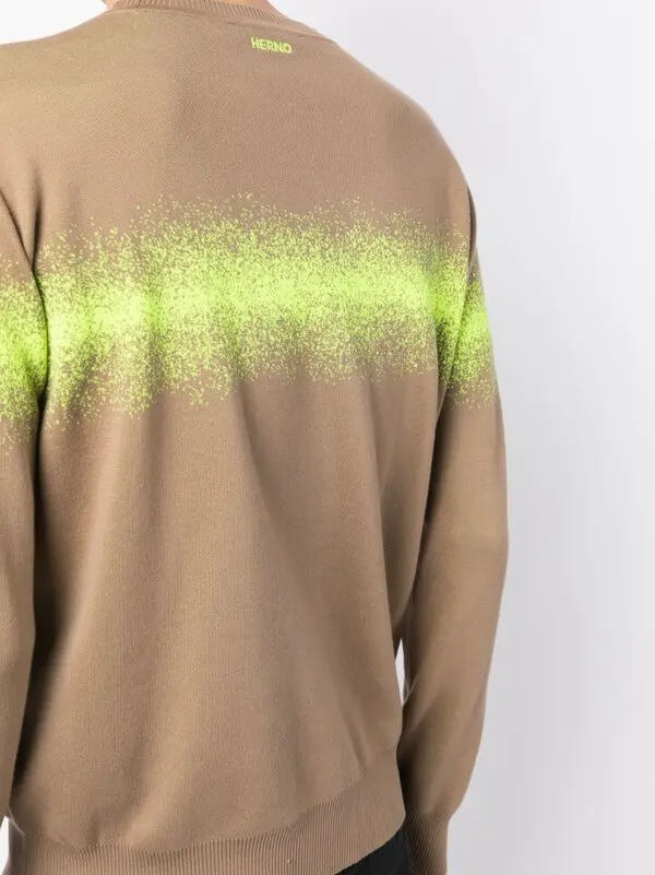 Herno Spray-paint Effect Knit Sweatshirt - Brown
