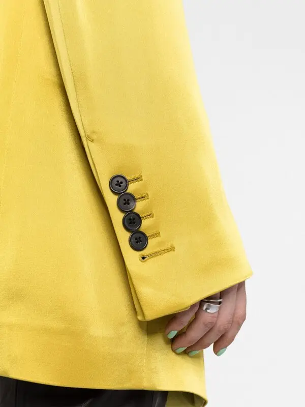 TOM FORD Double-breasted Satin Blazer - Yellow