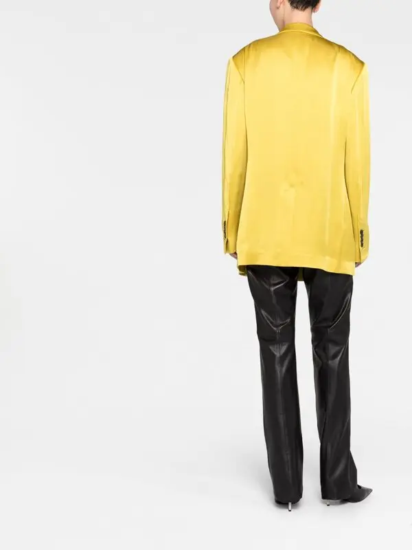 TOM FORD Double-breasted Satin Blazer - Yellow