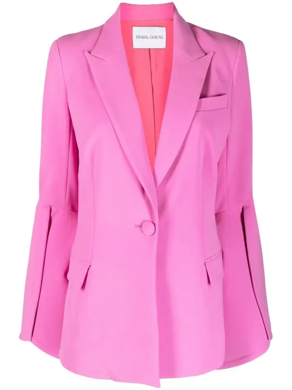 Prabal Gurung Slit-sleeve Single-breasted Blazer - Pink