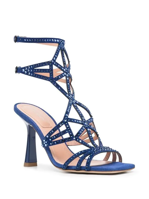 Alberta Ferretti Embellished Square-toe Sandals