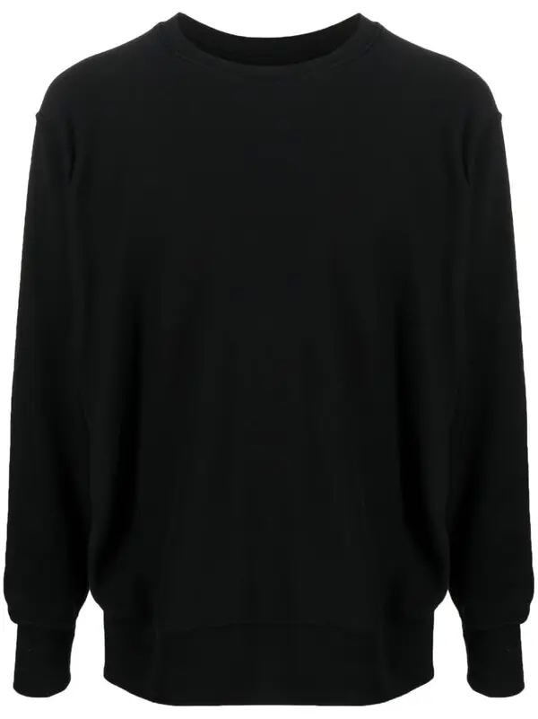 LES TIEN Ribbed-detail Long-sleeved Sweatshirt - Black
